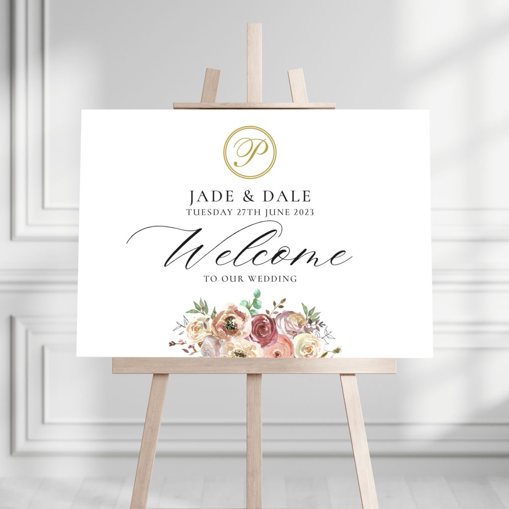 Jade Wedding Welcome Sign | Wedding Stationery | Tops Designs