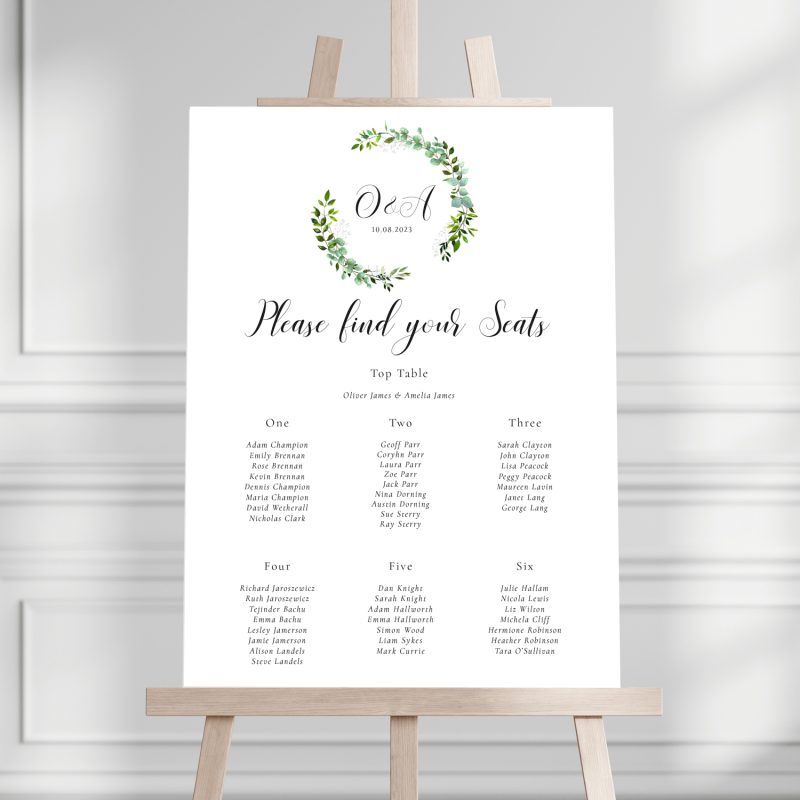 Olivia Wedding Table Plan | Wedding Stationery | Tops Designs