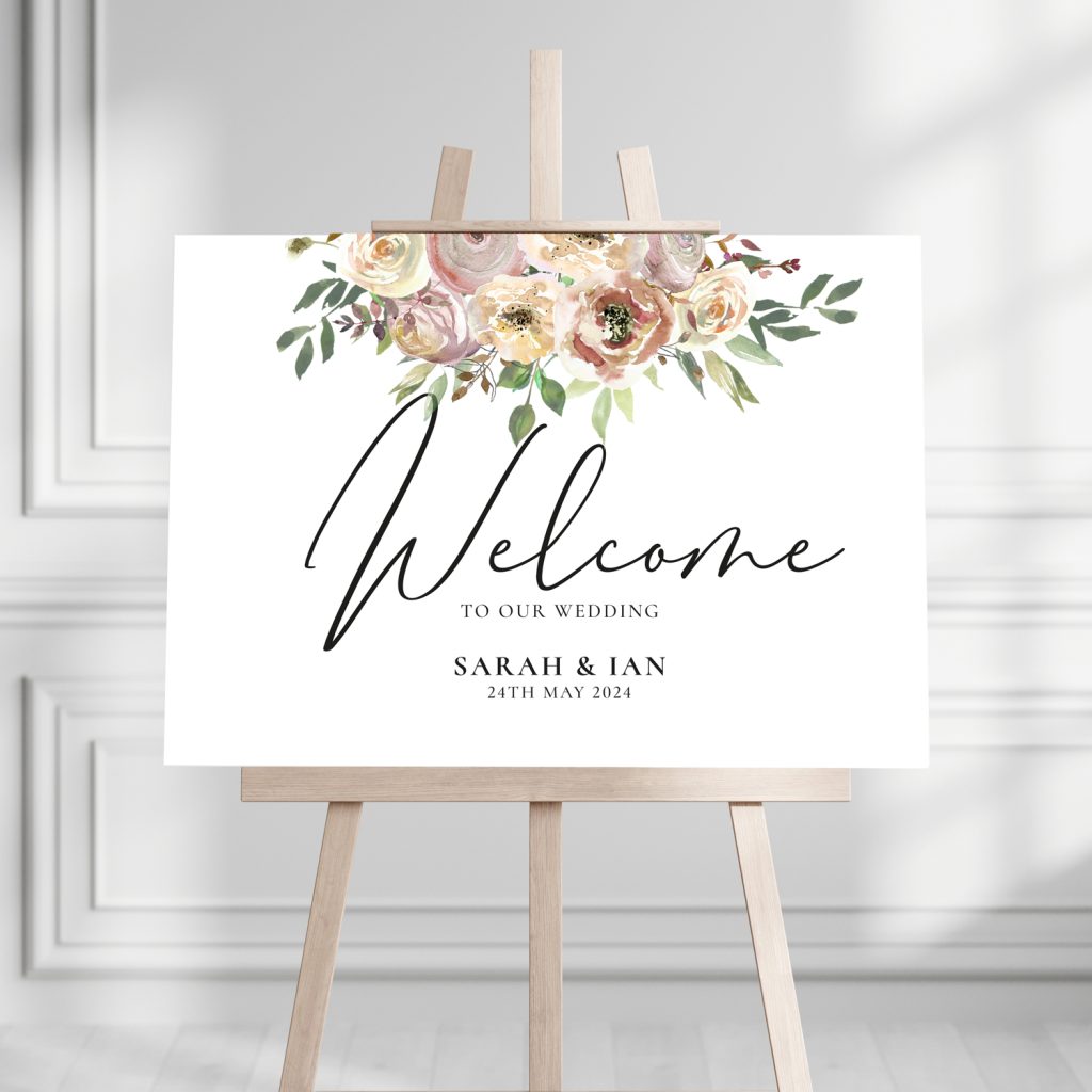 Emily Wedding Welcome Sign | Wedding Stationery | Tops Designs