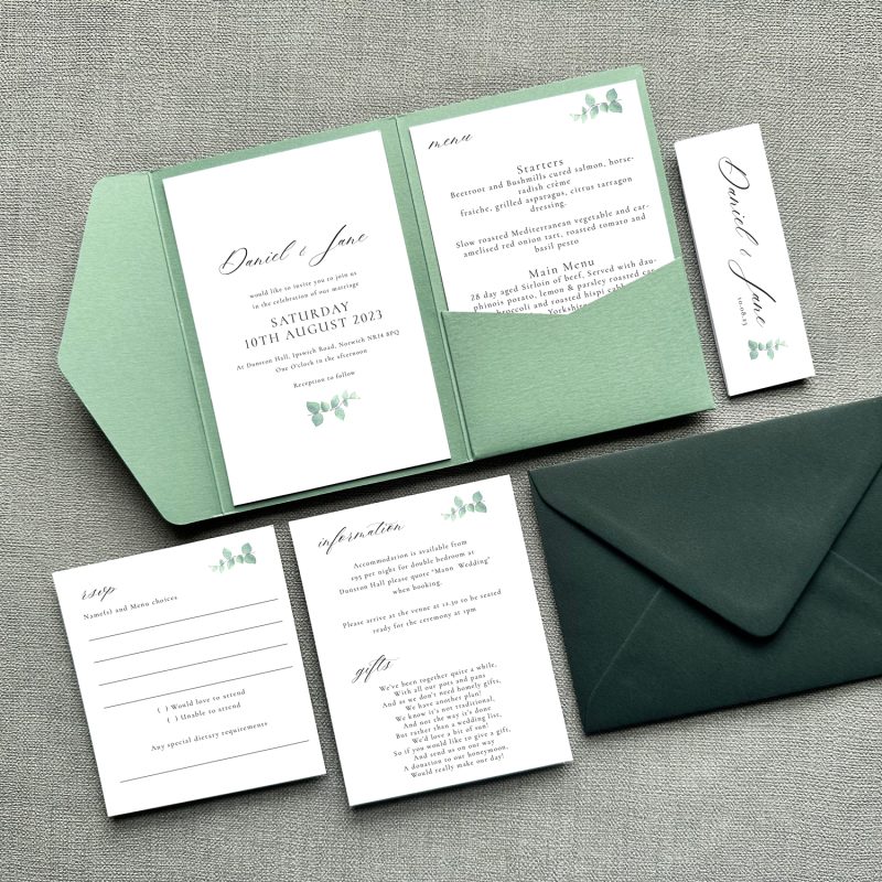 Evanna Pocketfold Wedding Invitations | Wedding Stationery | Tops Designs
