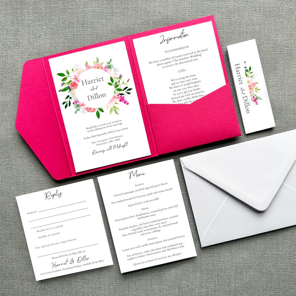 Harriet Pocketfold Wedding Invitations | Wedding Stationery | Tops Designs