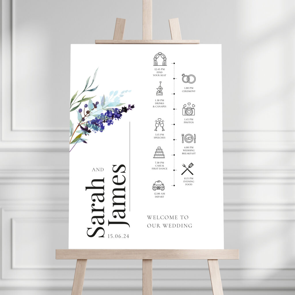 Harewood Wedding Welcome Sign | Wedding Stationery | Tops Designs